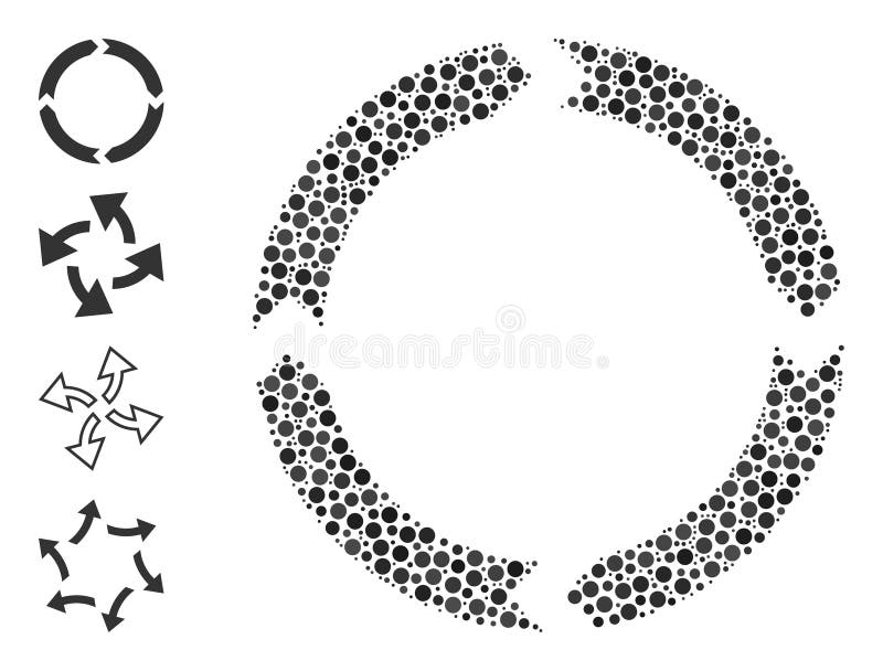 Dotted Rotation Composition of Rounded Dots and Similar Icons Stock ...