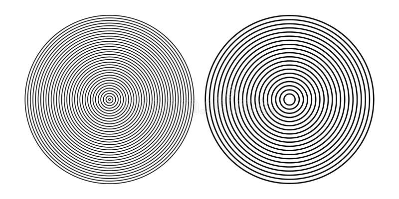 Circle Concentric Rings Patterns. Design Elements Set Stock Vector ...