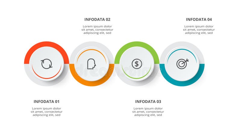 Circle Concept for Infographic with 4 Steps, Options, Parts or ...