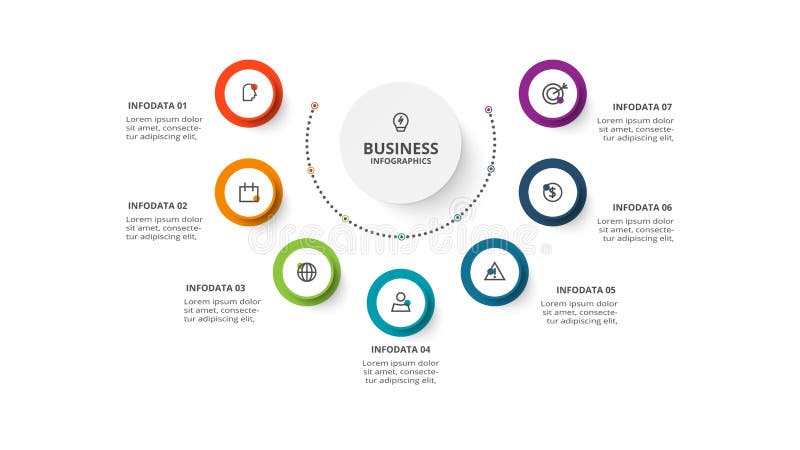 Circle Concept for Infographic with 7 Steps, Options, Parts or ...
