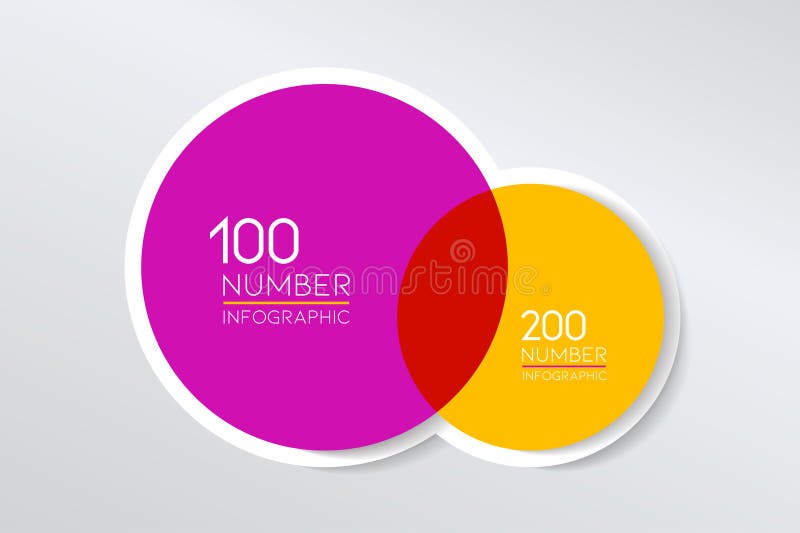 2 Circle Connected 3D Infographic. Two Labels Stock Vector ...