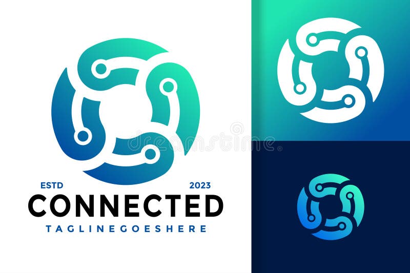 Circle Connected Technology Logo Vector Icon Illustration Stock Vector ...