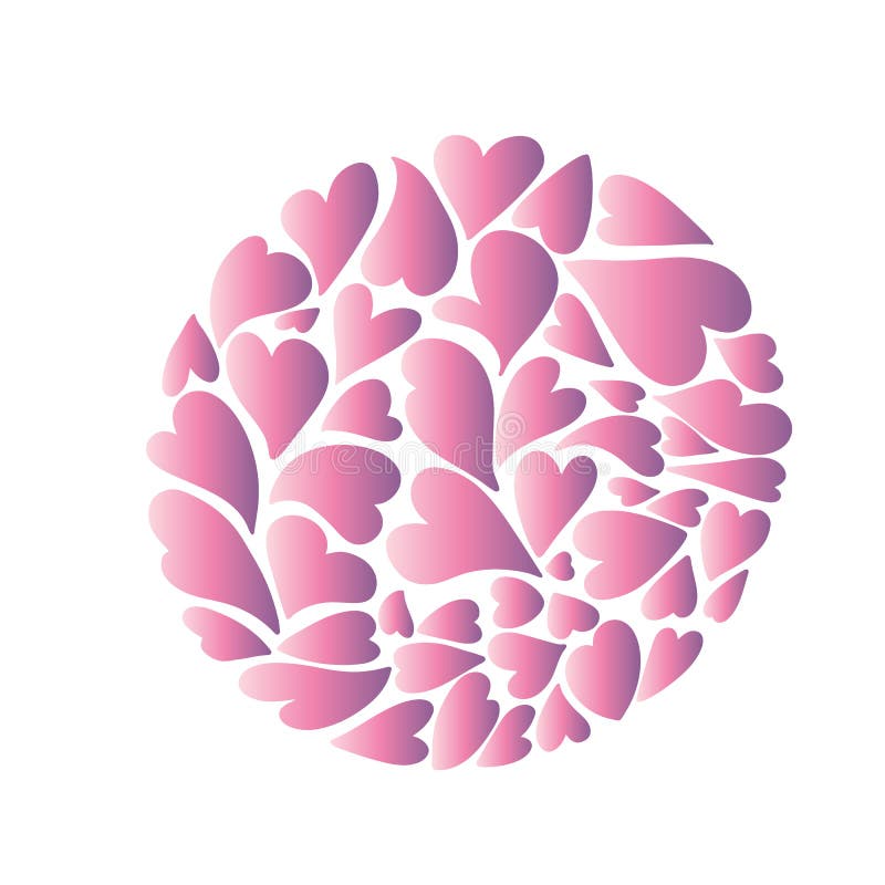 Circle Consisting of Hearts for the Design of Cards Stock Vector ...