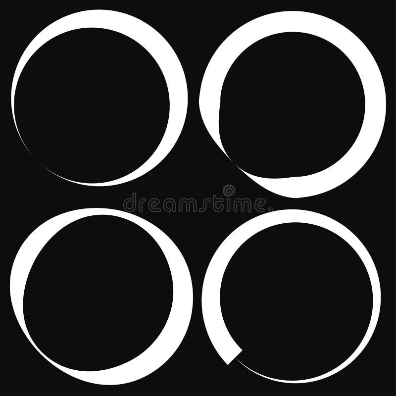 Circle Contour on Black. Simple Circle Circlet, Ring Design Element ...