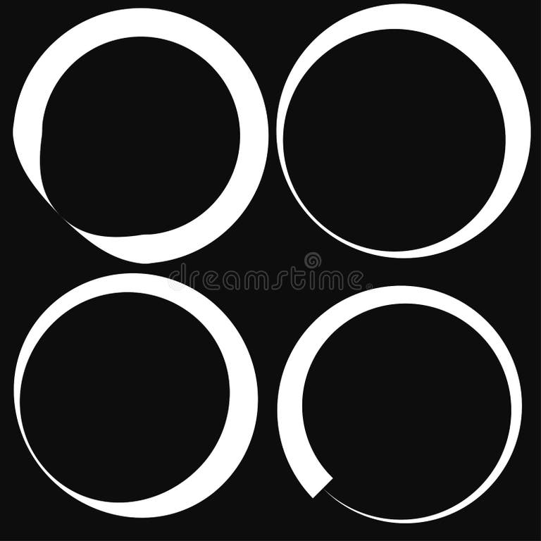 Circle Contour on Black. Simple Circle Circlet, Ring Design Element ...