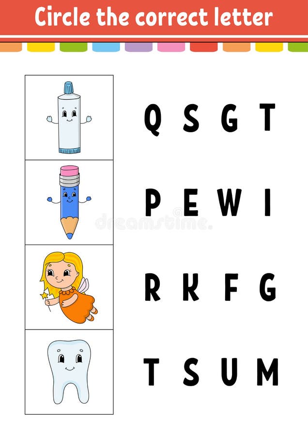 Circle the Correct Letter. Education Developing Worksheet. Learning ...