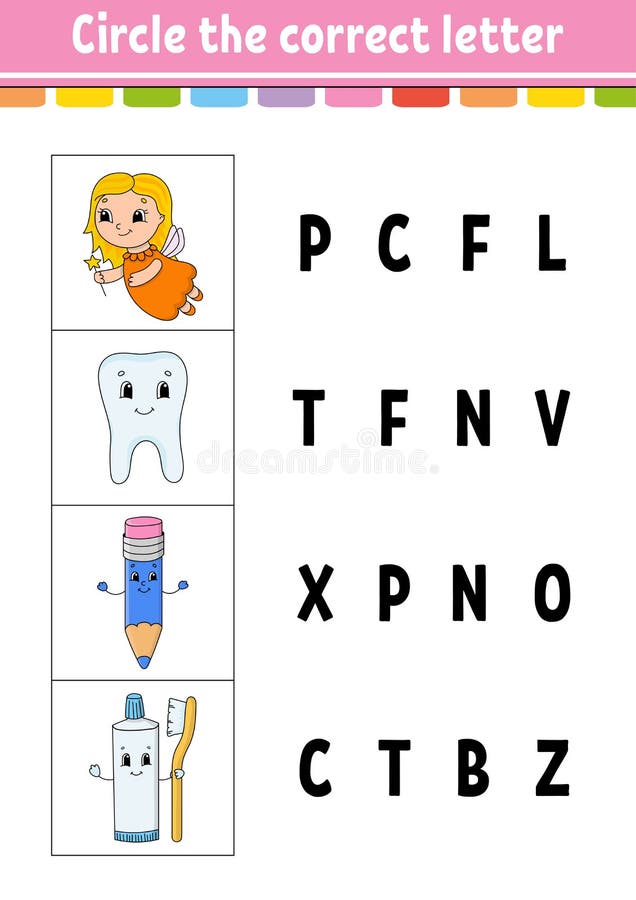 Circle the Correct Letter. Education Developing Worksheet. Learning ...