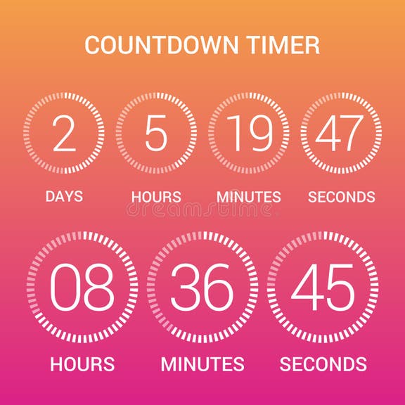 Vector Countdown Circle Clock Stock Illustrations – 37,317 Vector ...