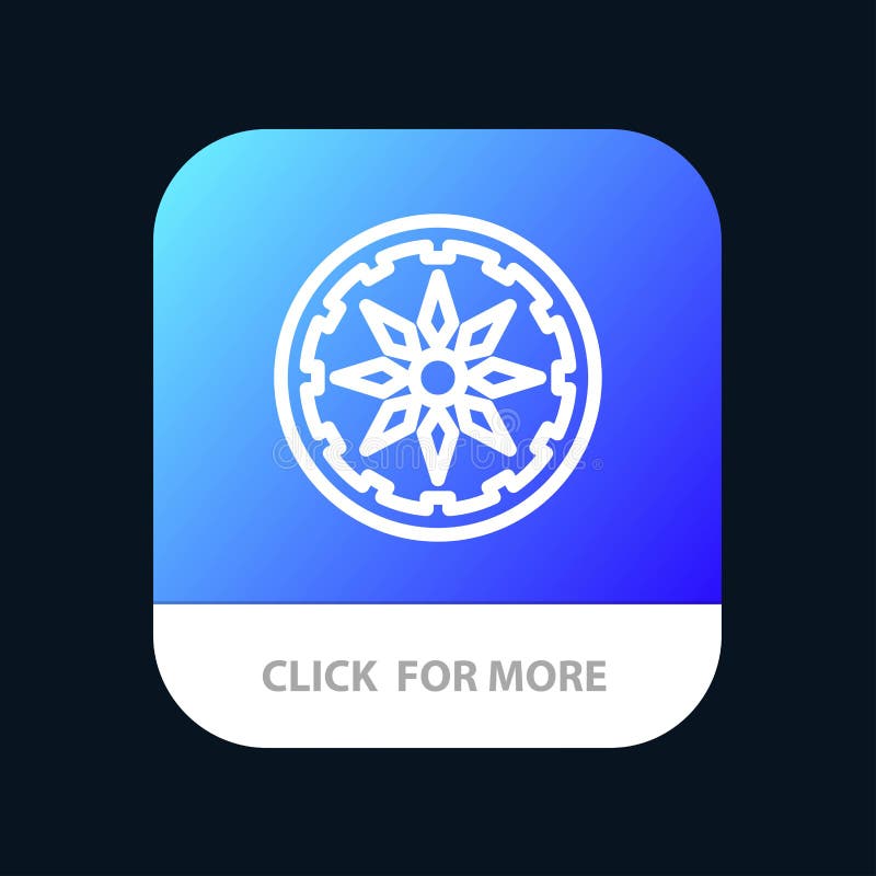 Circle Country India Mobile App Button Android And Ios Line Version Stock Vector