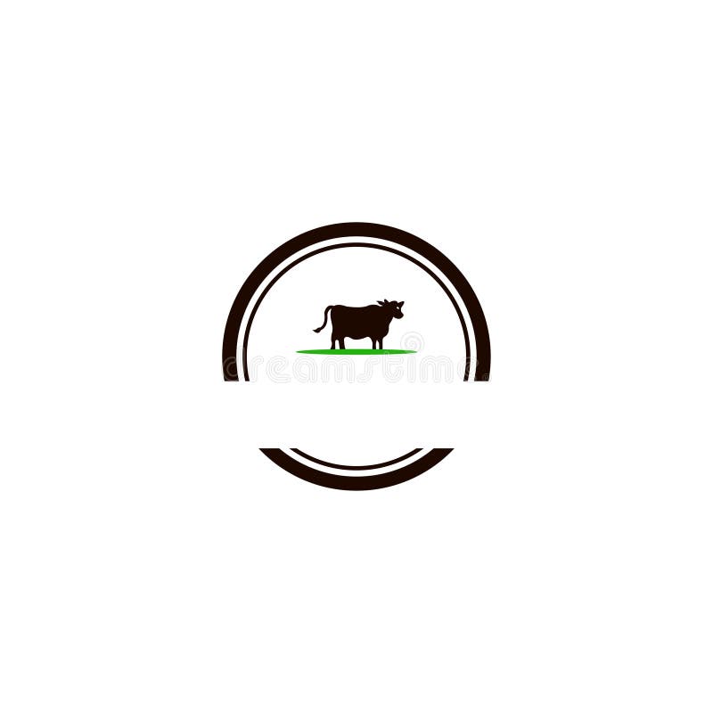 Circle Cow Animal Vector Logo Template Stock Vector - Illustration of ...