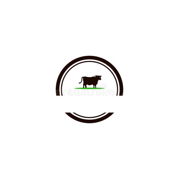 Circle Cow Animal Vector Logo Template Stock Vector - Illustration of ...