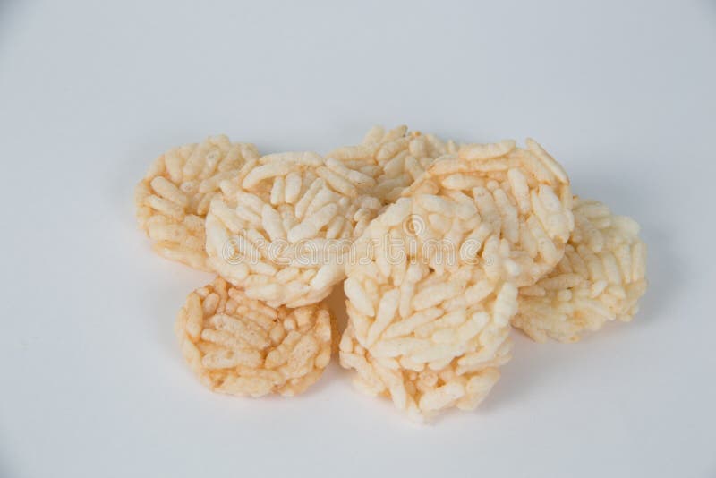 It is Circle Crispy Rice on White Stock Photo - Image of healthy, cake ...