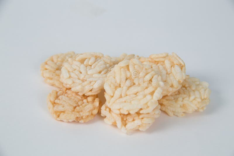 It is Circle Crispy Rice on White Stock Image - Image of decorative ...