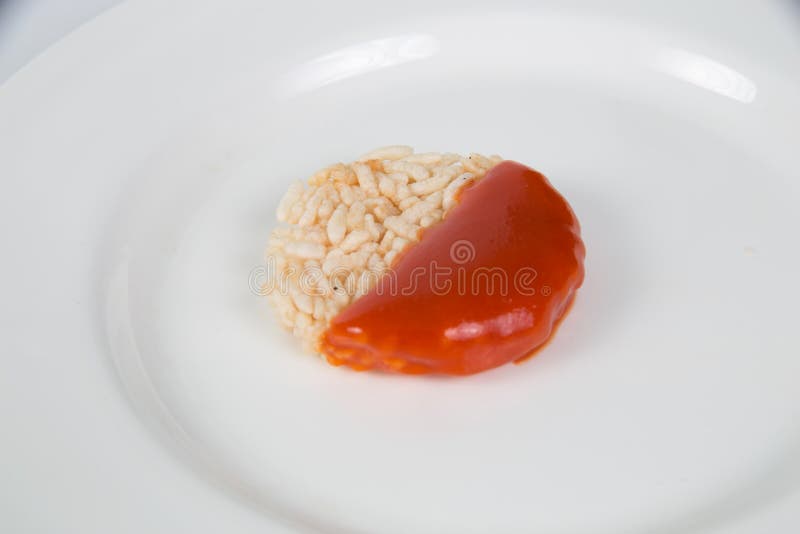 It is Circle Crispy Rice Isolated on White Stock Image - Image of ...