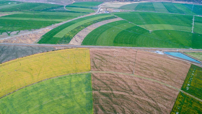 Circle Crop Fields Seen from Above Stock Image - Image of drone ...