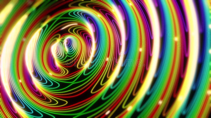 Circle Cyber Tech Show Neon Curve Lines Led Lights Stock Photo - Image ...