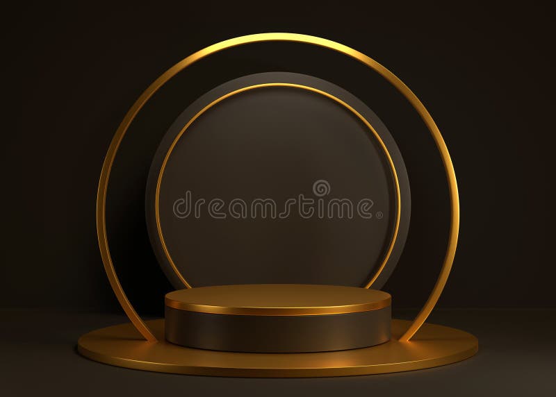 Circle or Cylinder Podium Display for Product and Presentation Stock ...