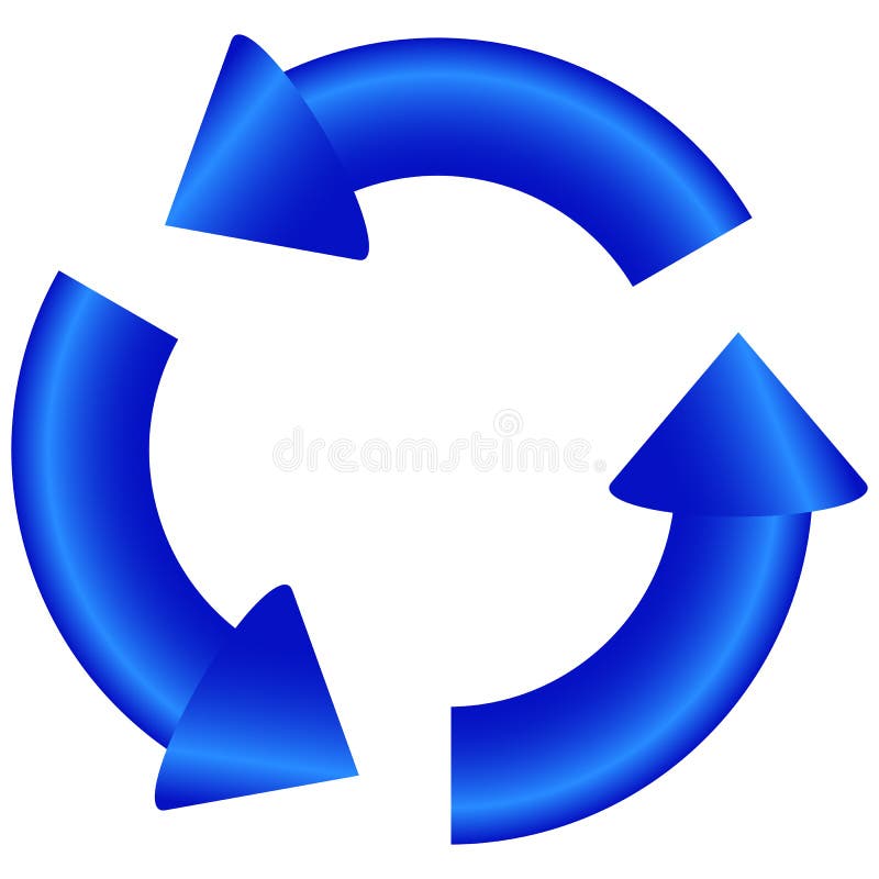 Circle of 3d Blue Round Arrows. Stock Vector - Illustration of cycle ...