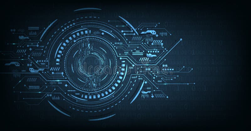 Circle 2d Illustration Circuit Board Technology Background Stock Vector ...