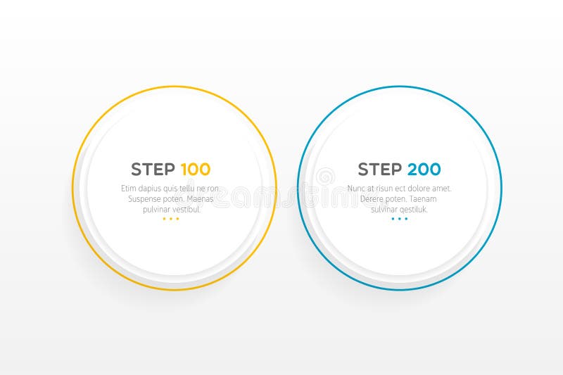 2 Circle 3D Infographic. Two Steps Labels Stock Vector - Illustration ...