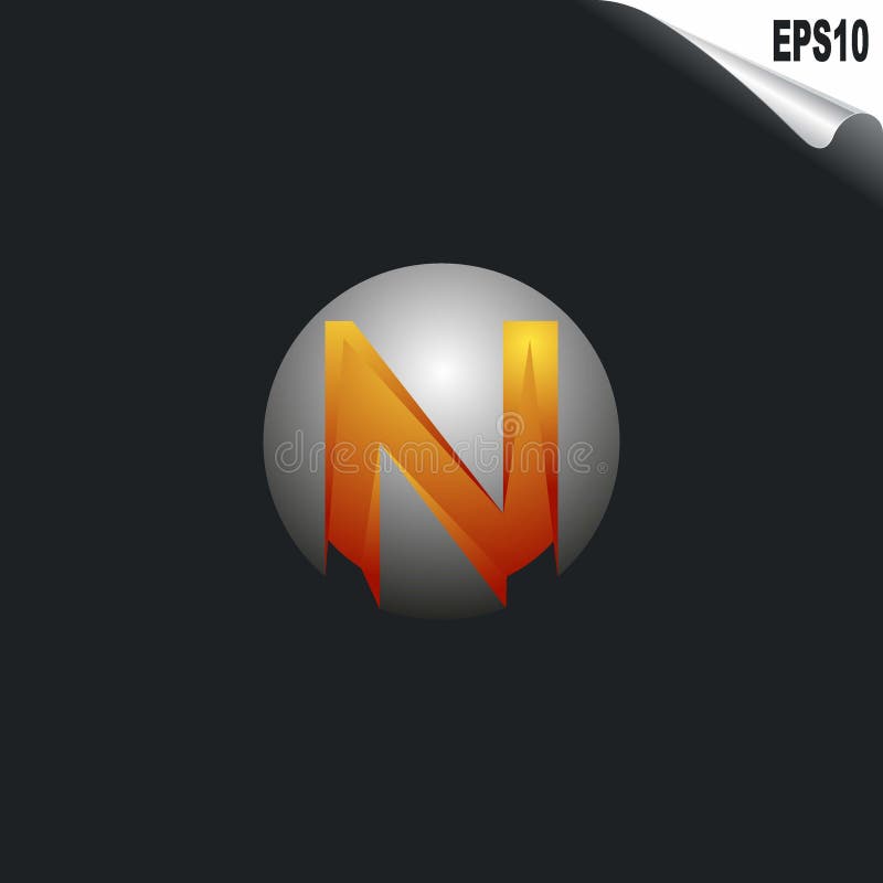 Circle 3D N Initial Logo Letter. Stylish Monogram Logo, Modern Elegant ...