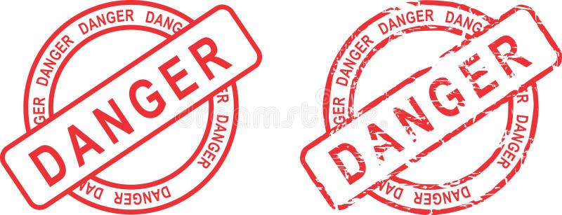 Circle Danger Sticker Stamp Set Stock Vector - Illustration of textured ...