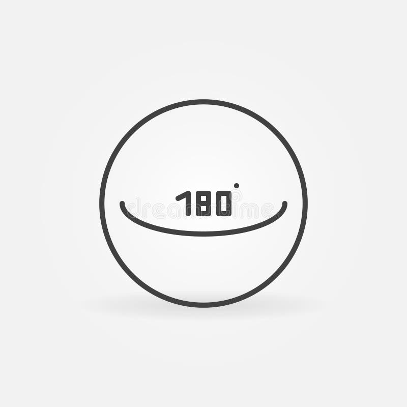 Circle with 180 Degrees Vector Concept Icon in Thin Line Style Stock ...