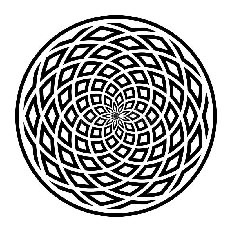 Circle Design Element. Abstract Geometric Rotation Pattern Stock Vector ...