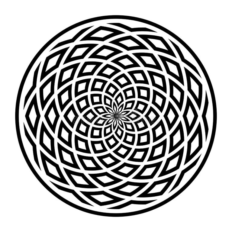 Circle Design Element. Abstract Geometric Rotation Pattern Stock Vector ...