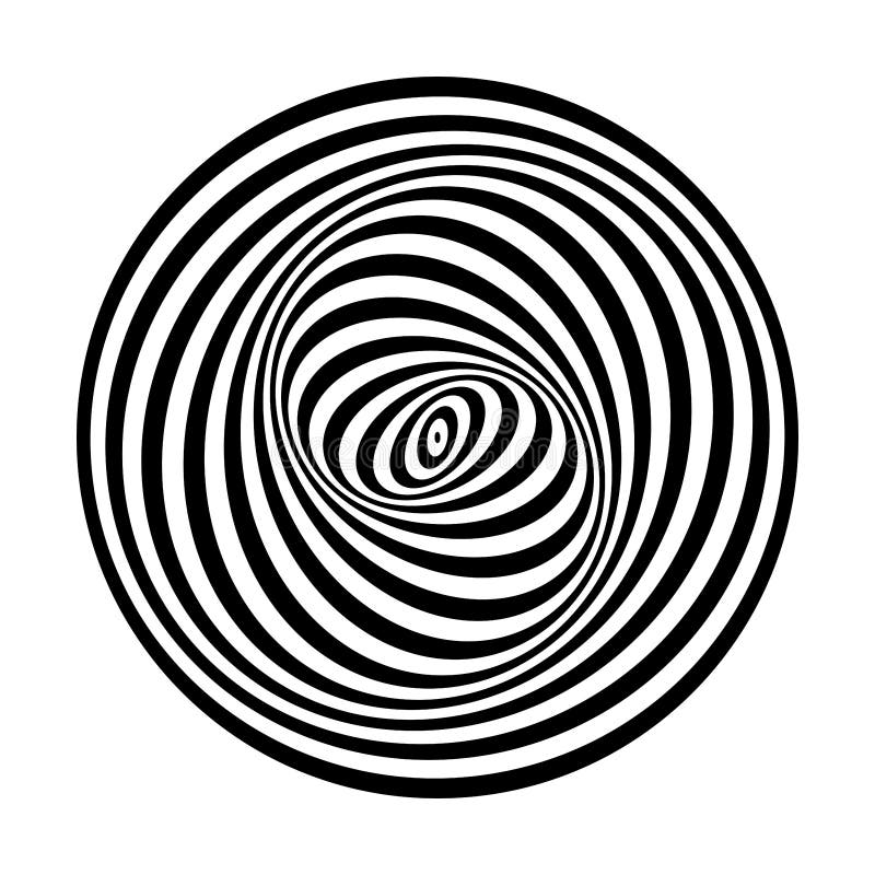 Swirl Movement Illusion. Op Art Design. Oval Lines Pattern And Texture ...