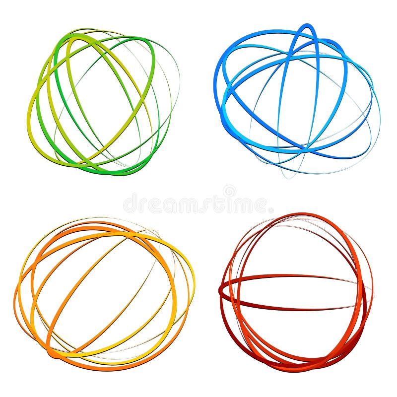 Circle Design Element with Random Oval, Ellipse Shapes Stock Vector ...
