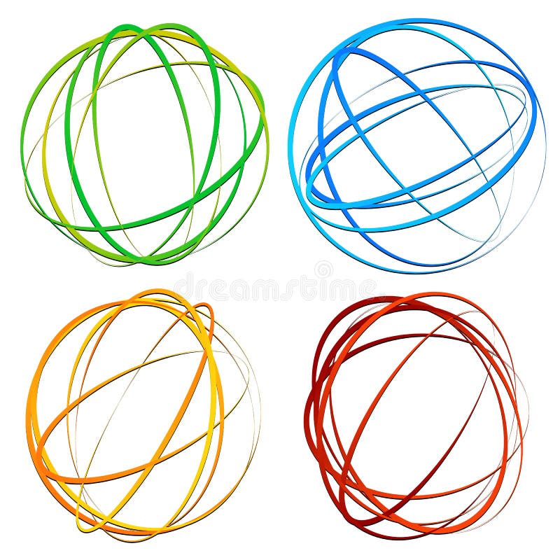 Circle Design Element with Random Oval, Ellipse Shapes Stock Vector ...
