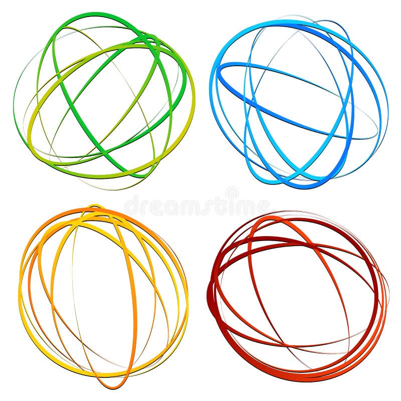 Circle Design Element with Random Oval, Ellipse Shapes Stock Vector ...