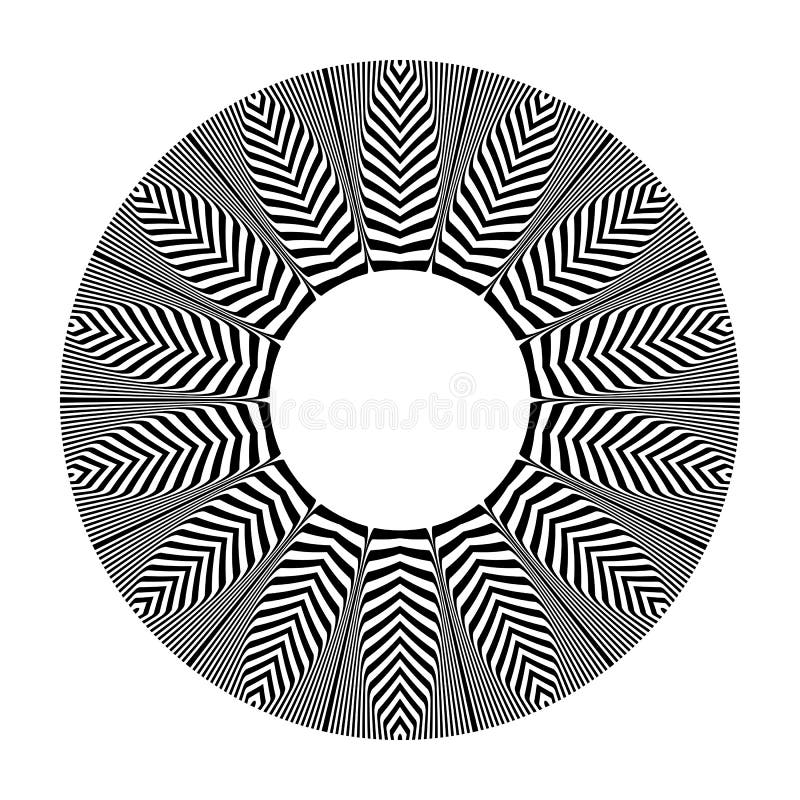 Circle Design Element. Striped Lines Pattern Stock Vector ...