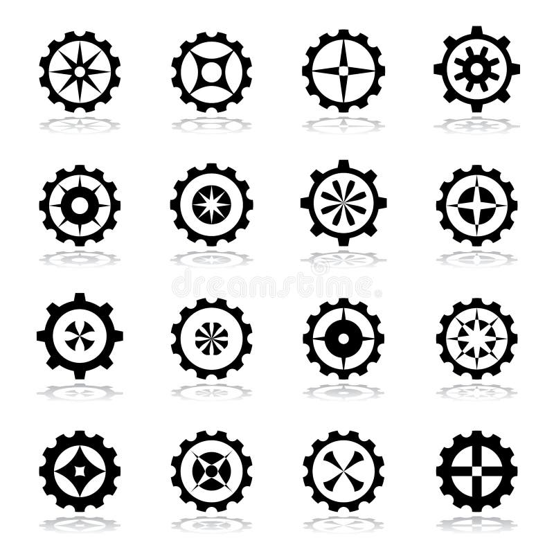Circle Design Elements. Abstract Gear Symbols Stock Vector ...
