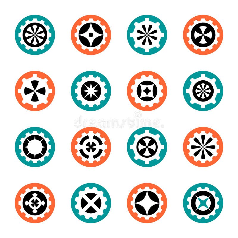 Circle Design Elements. Abstract Icons Stock Vector - Illustration of ...