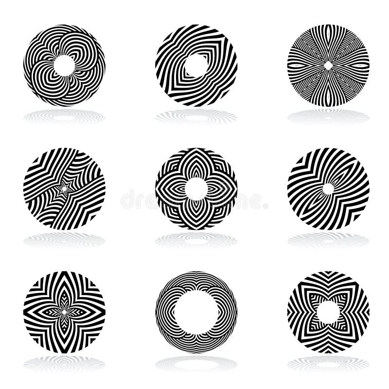 Patterns in Circle Shape. Design Elements. Stock Vector - Illustration ...