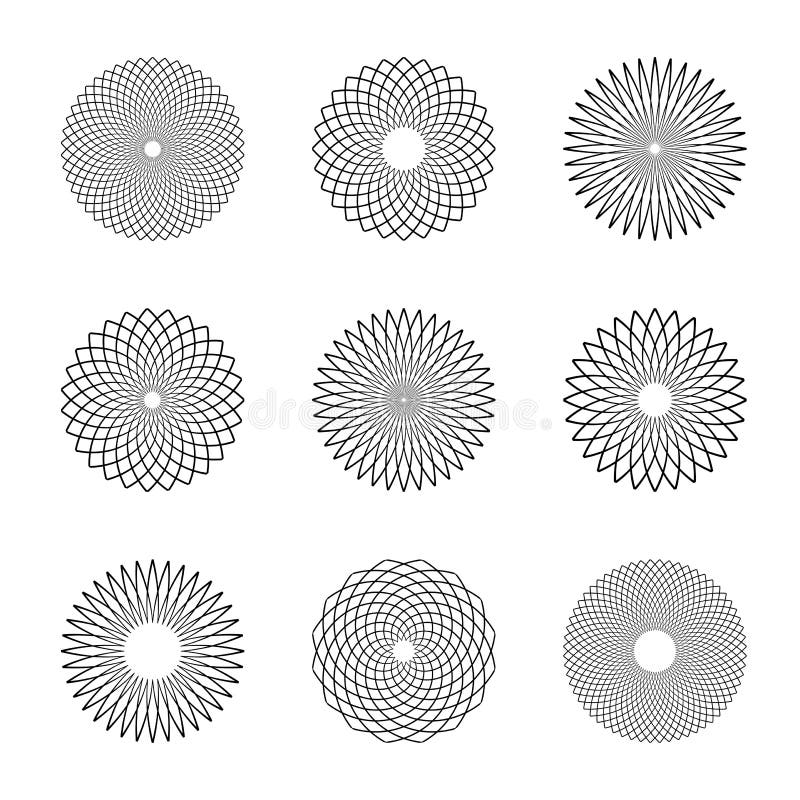Rotation lines patterns. stock vector. Illustration of latticed - 105068767