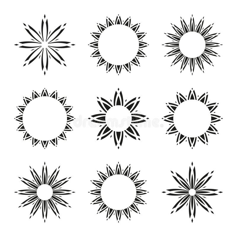 Circle Design Elements Set. Abstract Icons and Frames Stock ...