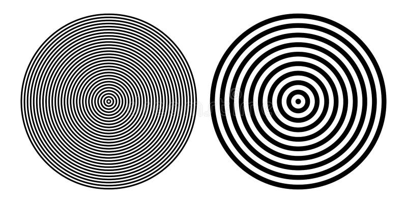 Circle Concentric Rings Patterns. Design Elements Set Stock Vector ...
