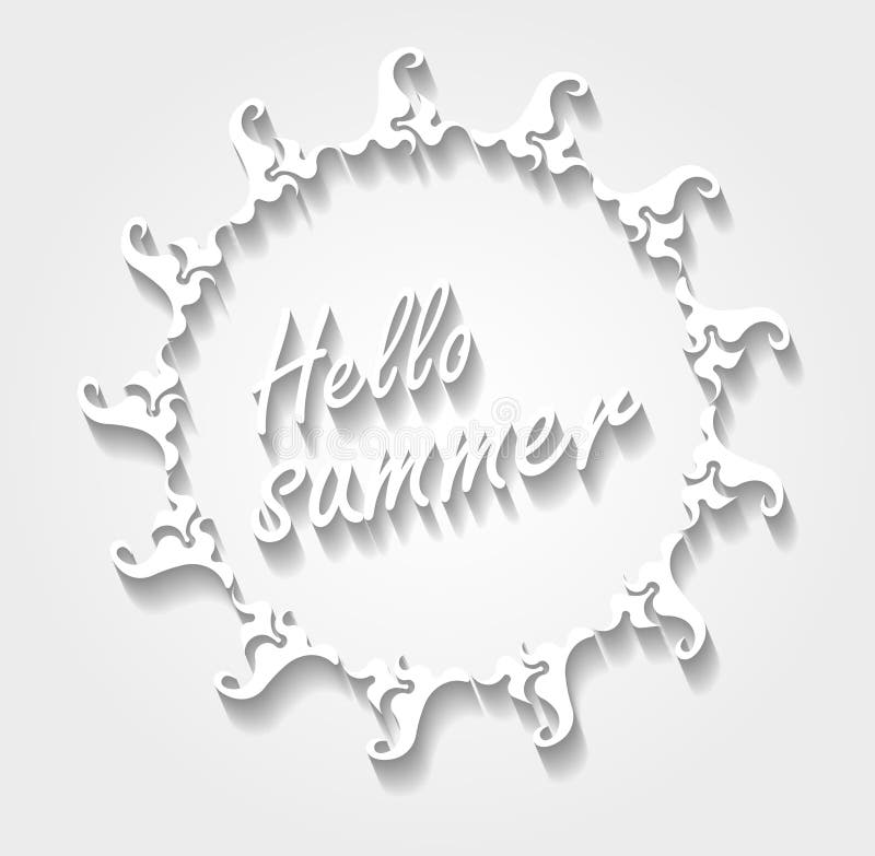 Circle Design with the Words HELLO SUMMER Stock Vector - Illustration ...