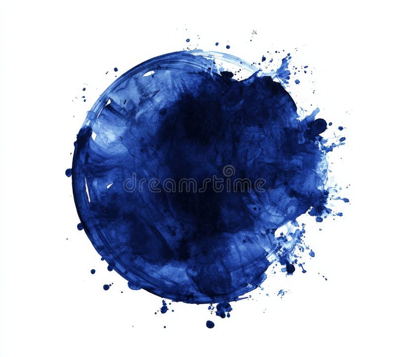 A Circle Designed in Indigo Ink by Hand-made Technique. a Nautilus and ...