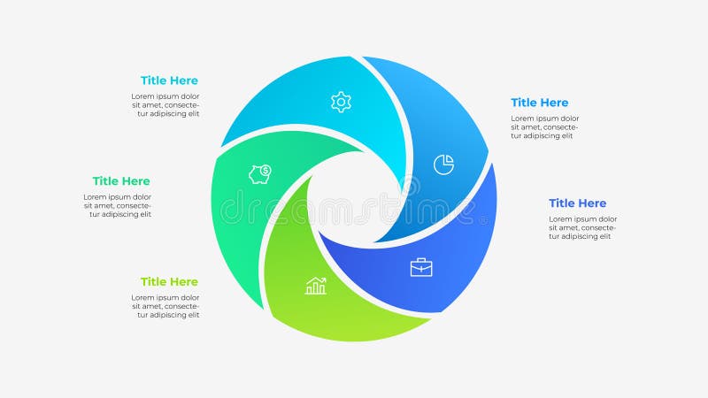 Circle Diagram Divided into 5 Segments. Template of Five Options of ...