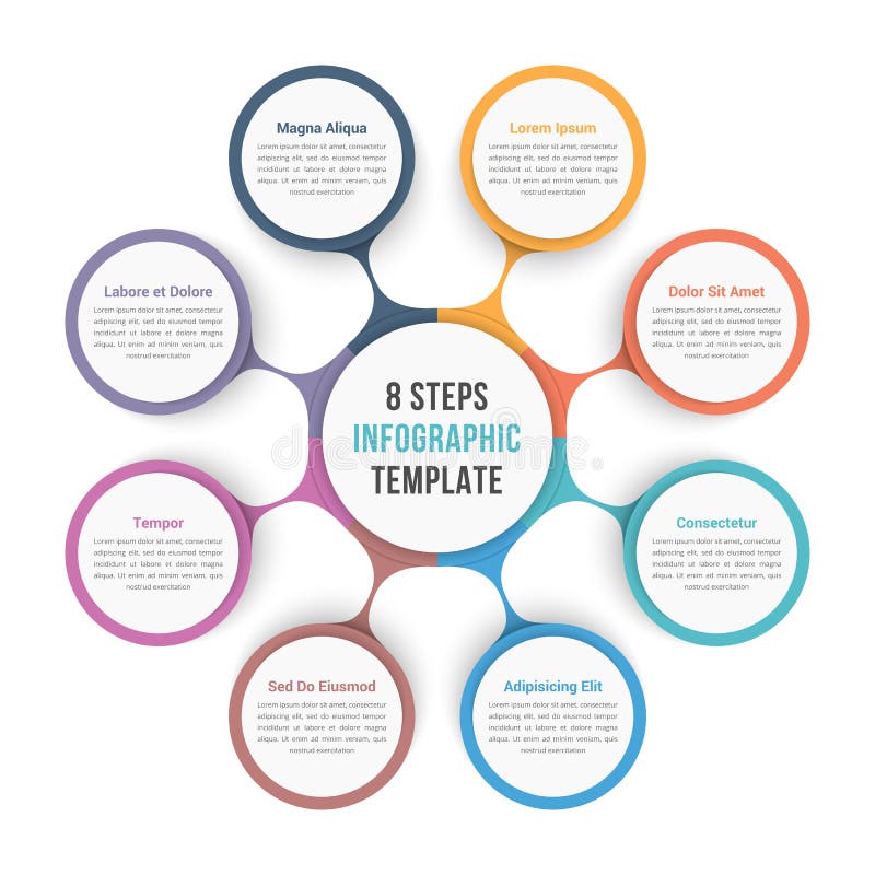 Circle Diagram with Eight Steps Stock Vector - Illustration of color ... Circle Diagram with Eight Steps Stock Vector - Illustration of color ...