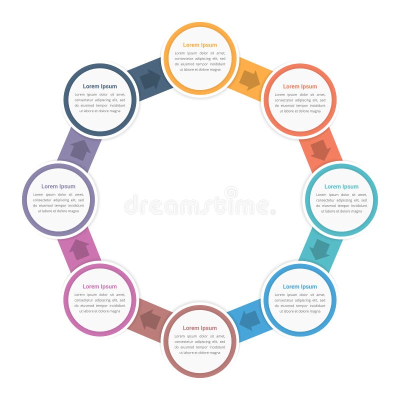 Eight Steps Infographic Design with Pyramid. Data Flow Vector Concept ...