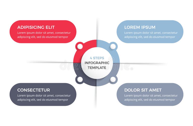Circle Diagram with Four Elements Stock Vector - Illustration of diagram, graphic: 267042746