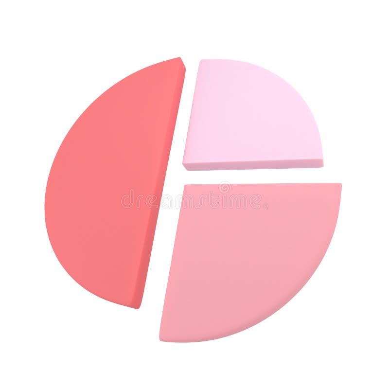 Circle Diagram Graph Icon. Simple 3d Render Illustration. Stock ...