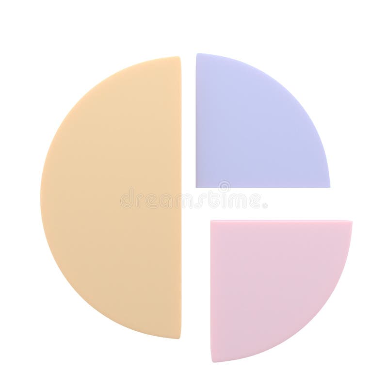 Circle Diagram Graph Icon. Simple 3d Render Illustration. Stock ...