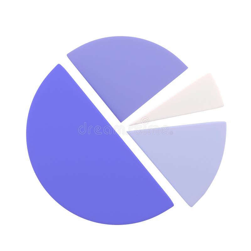 Circle Diagram Graph Icon. Simple 3d Render Illustration. Stock ...