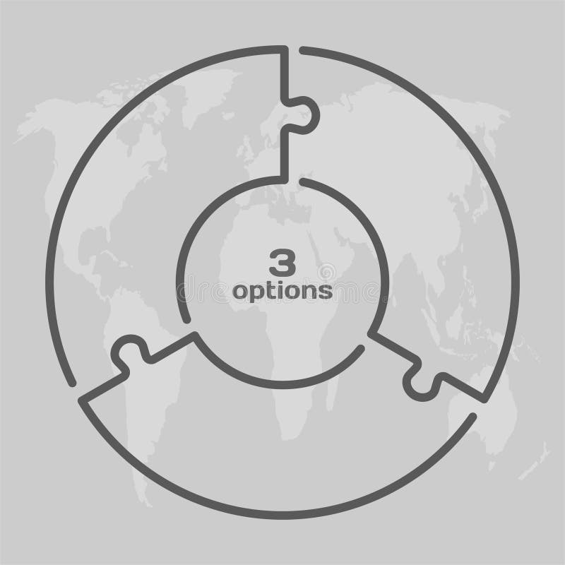 Circle Diagram Infographic in 3 Steps or Options Stock Vector ...
